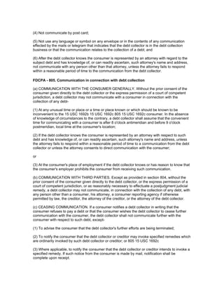 FDCPA - Fair Debt Collection Practices Act | DOC