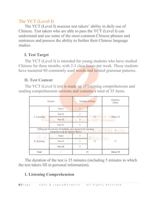 YCT 2 Chinese Intensive Reading for Kids Y21002 少儿汉语考试模拟考题 sample | PDF