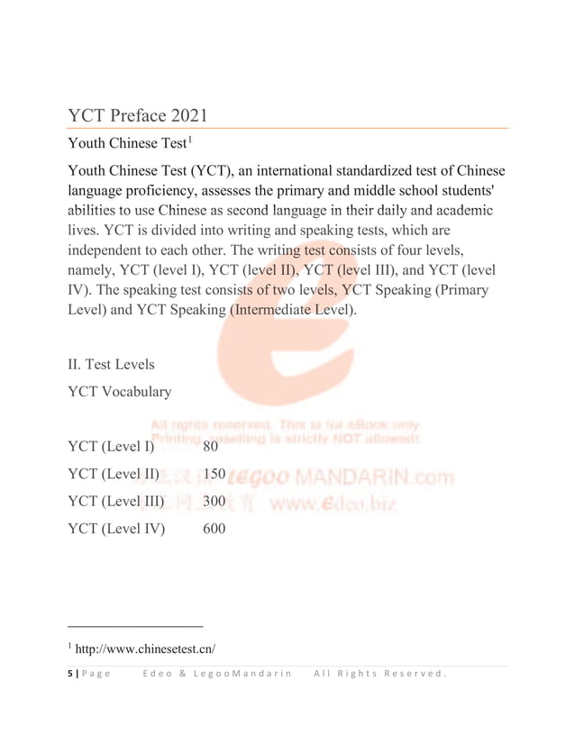 YCT 3 Chinese Intensive Reading for Kids Y30901 新中小学生汉语考试 sample | PDF