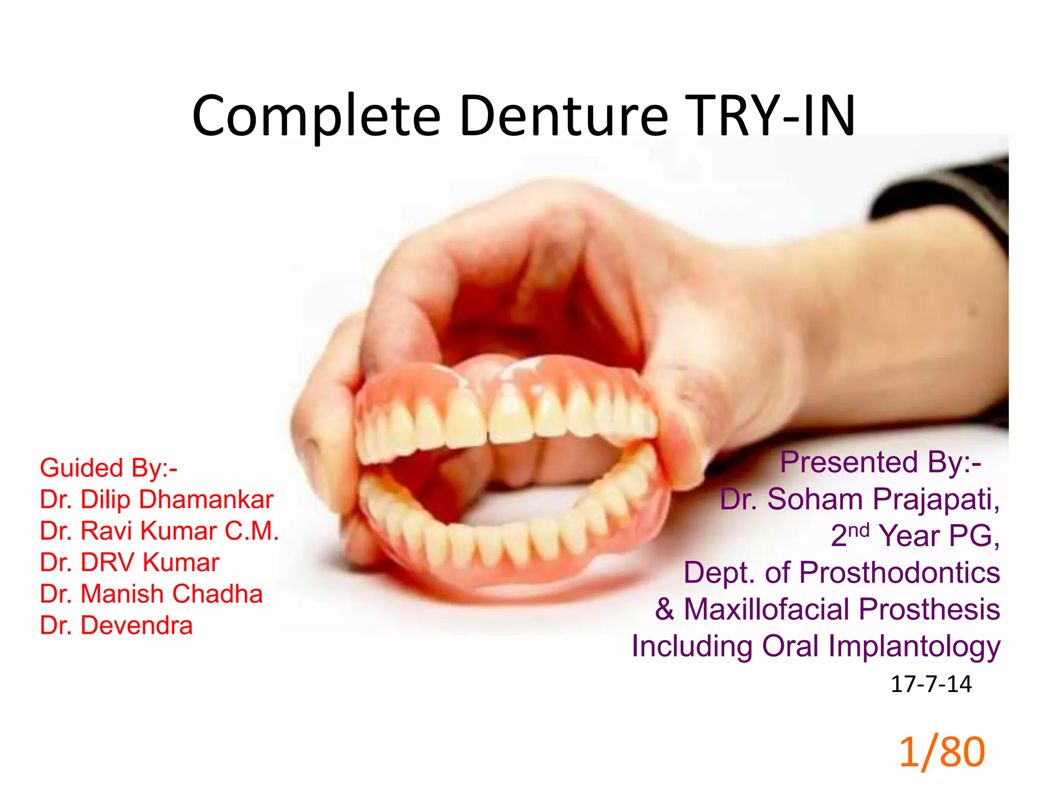 Complete Denture Try In | PPTX