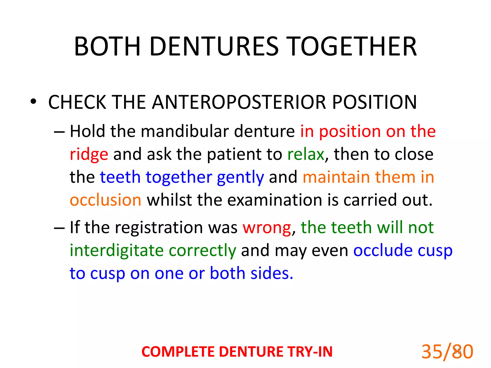 Complete Denture Try In | PPTX