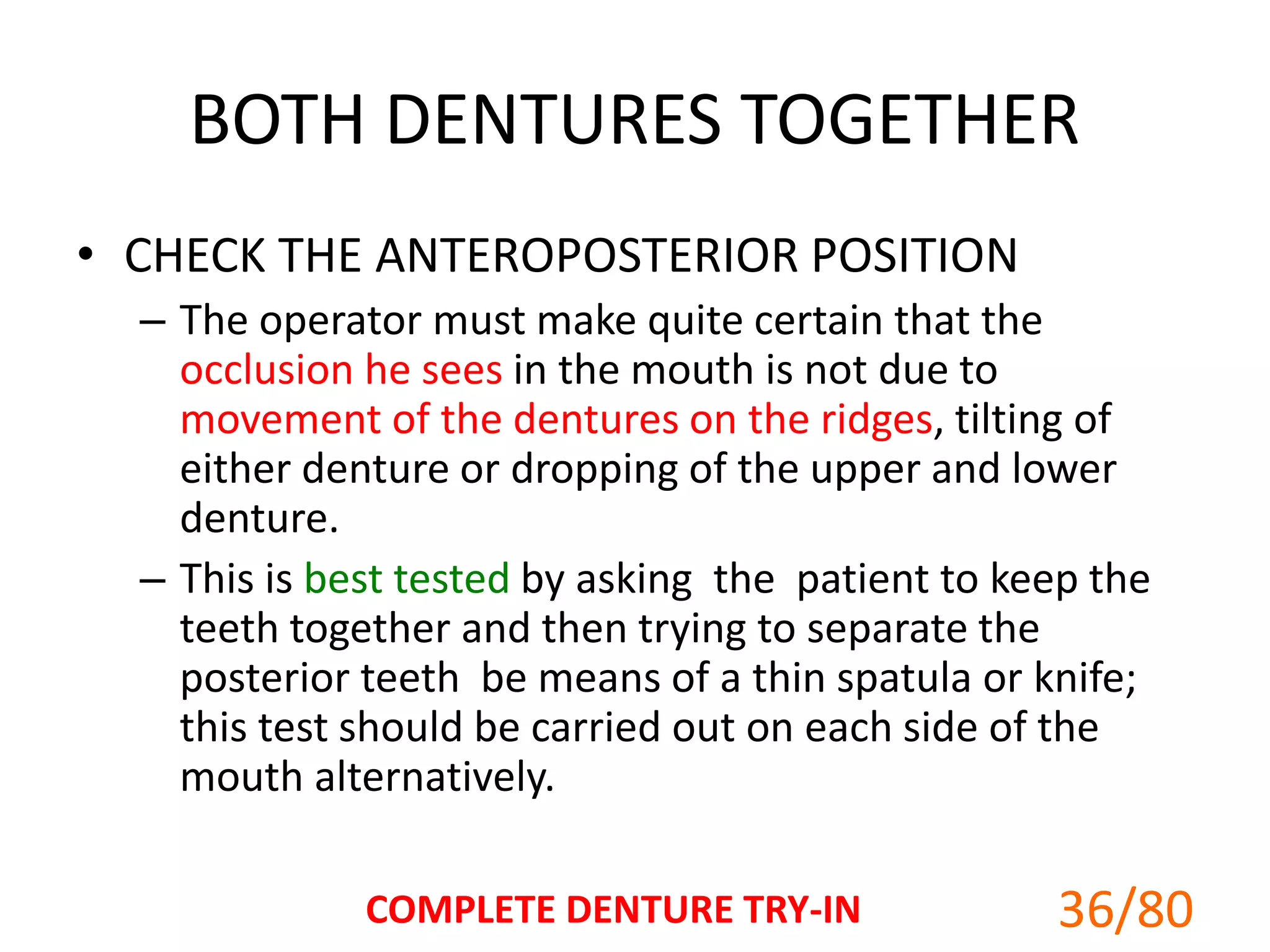 Complete Denture Try In | PPTX