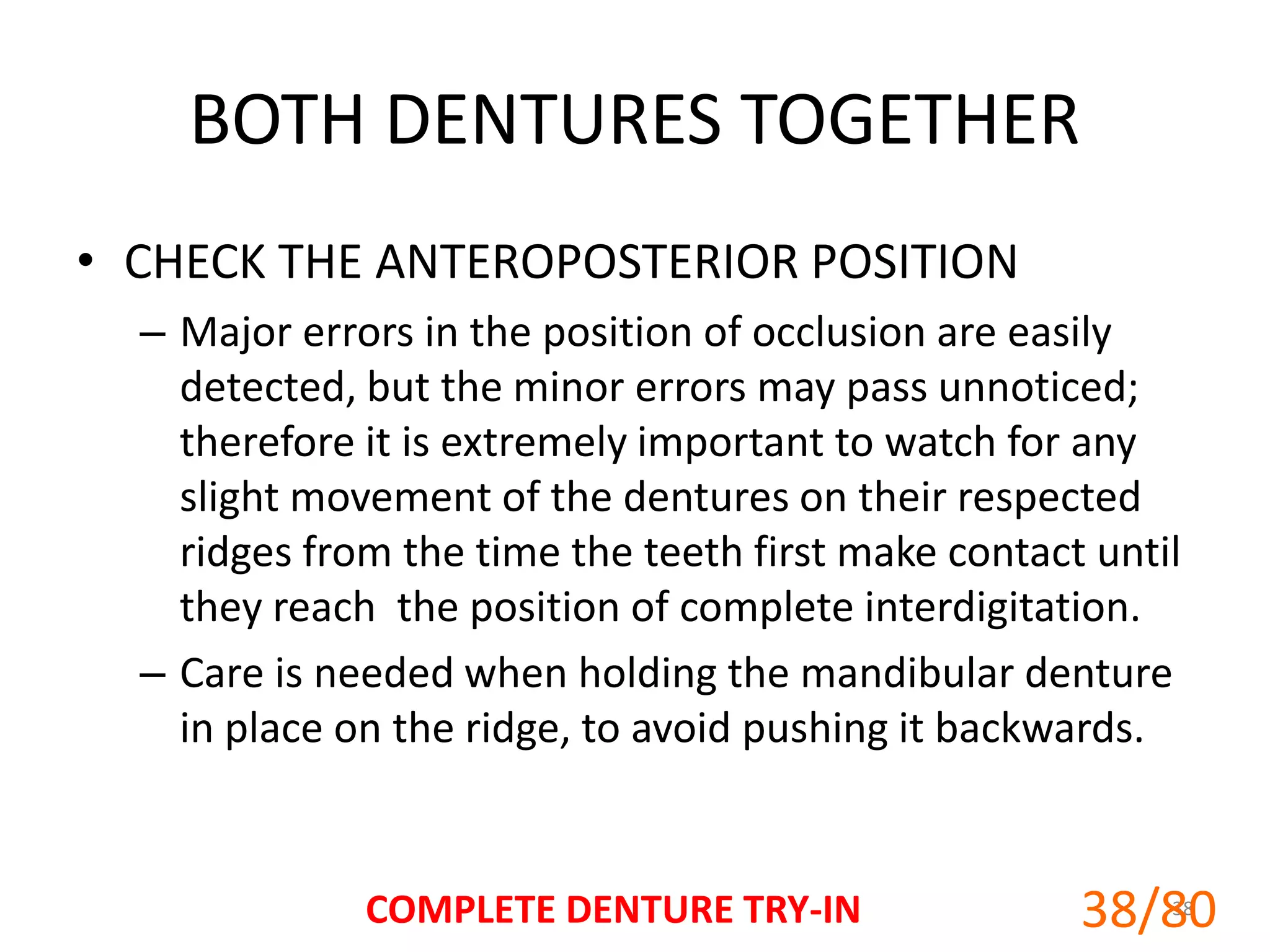 Complete Denture Try In | PPTX