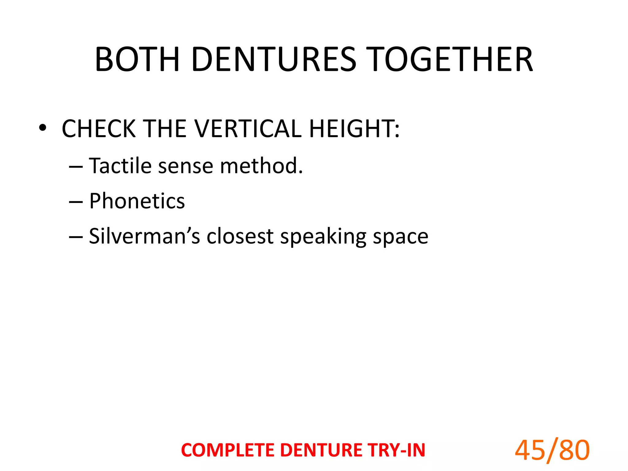 Complete Denture Try In | PPTX