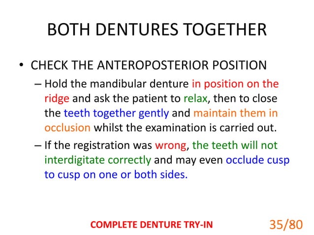 Complete Denture Try In | PPTX