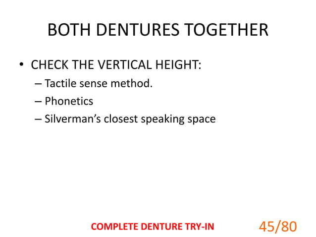 Complete Denture Try In | PPTX
