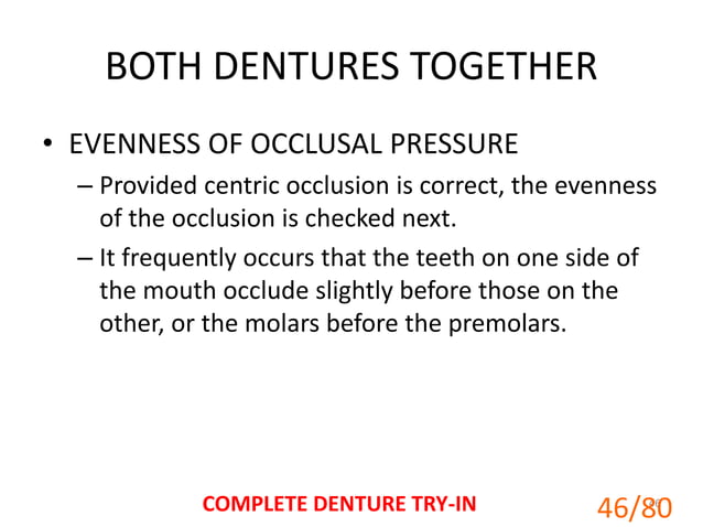 Complete Denture Try In | PPTX