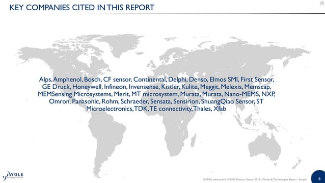 MEMS Pressure Sensor Market and Technologies 2018 Report by Yole ...