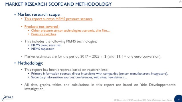 MEMS Pressure Sensor Market and Technologies 2018 Report by Yole ...