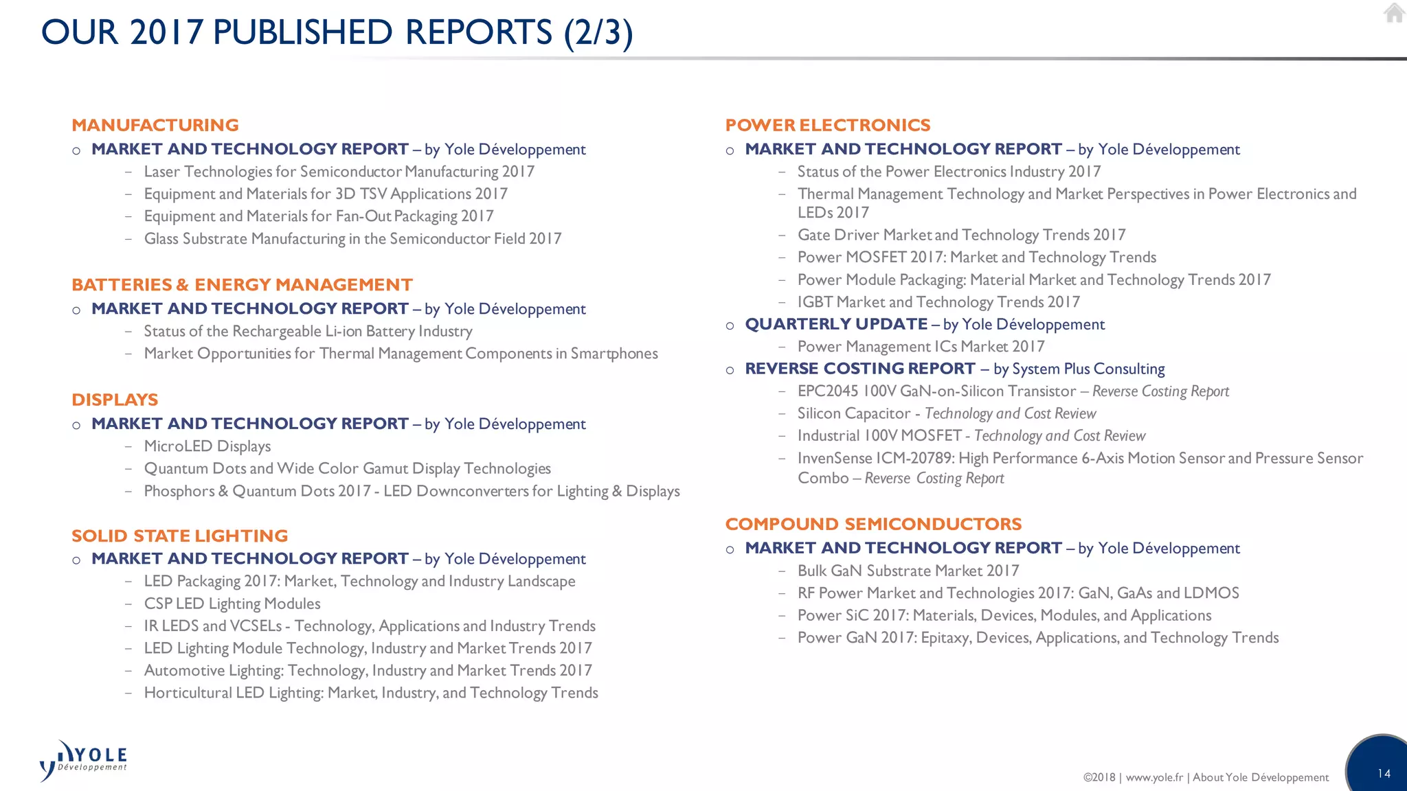 Status of the MEMS Industry 2018 Market and technology Report by Yole ...