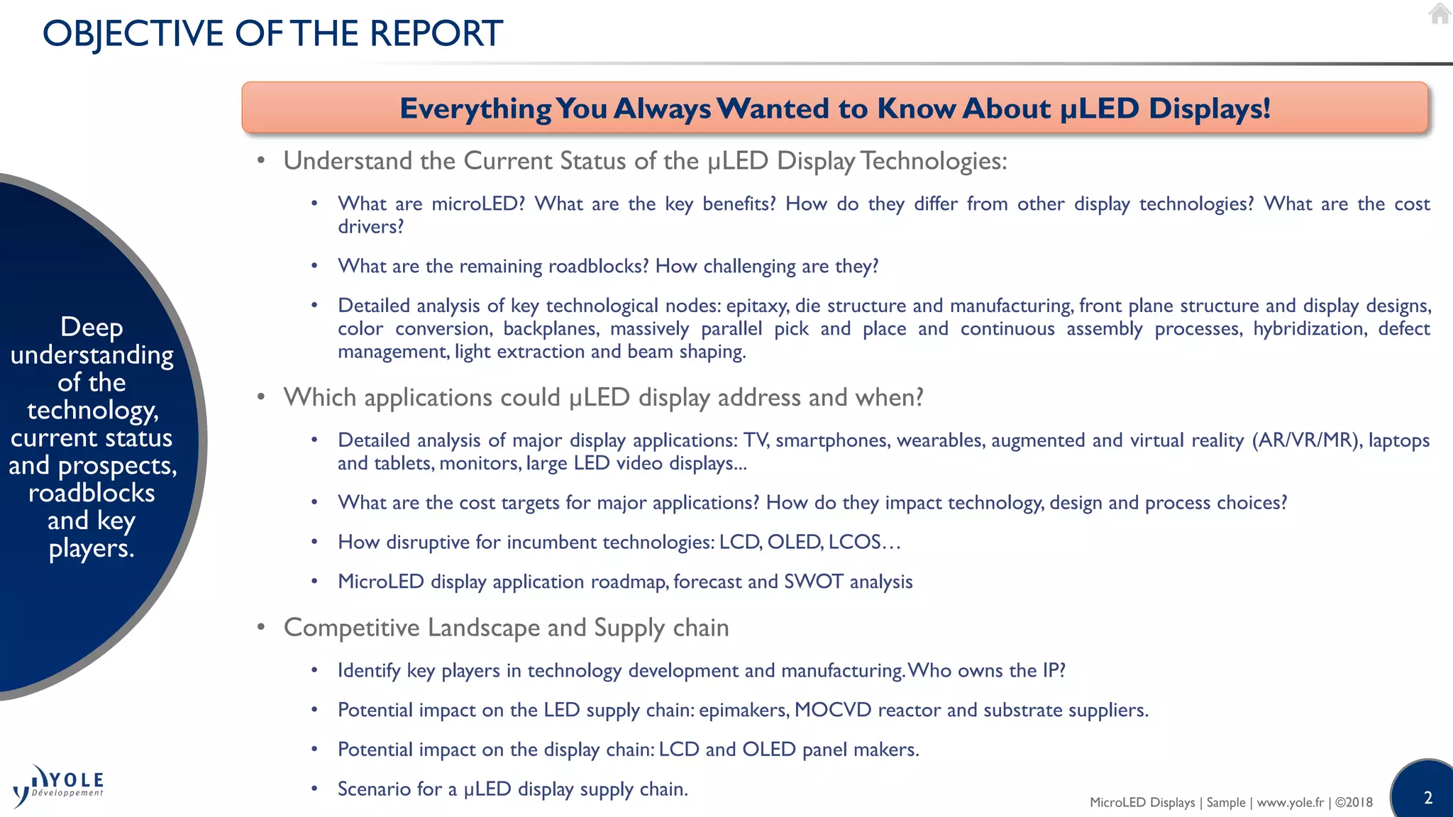 MicroLED Displays 2018 report by Yole Développement | PDF
