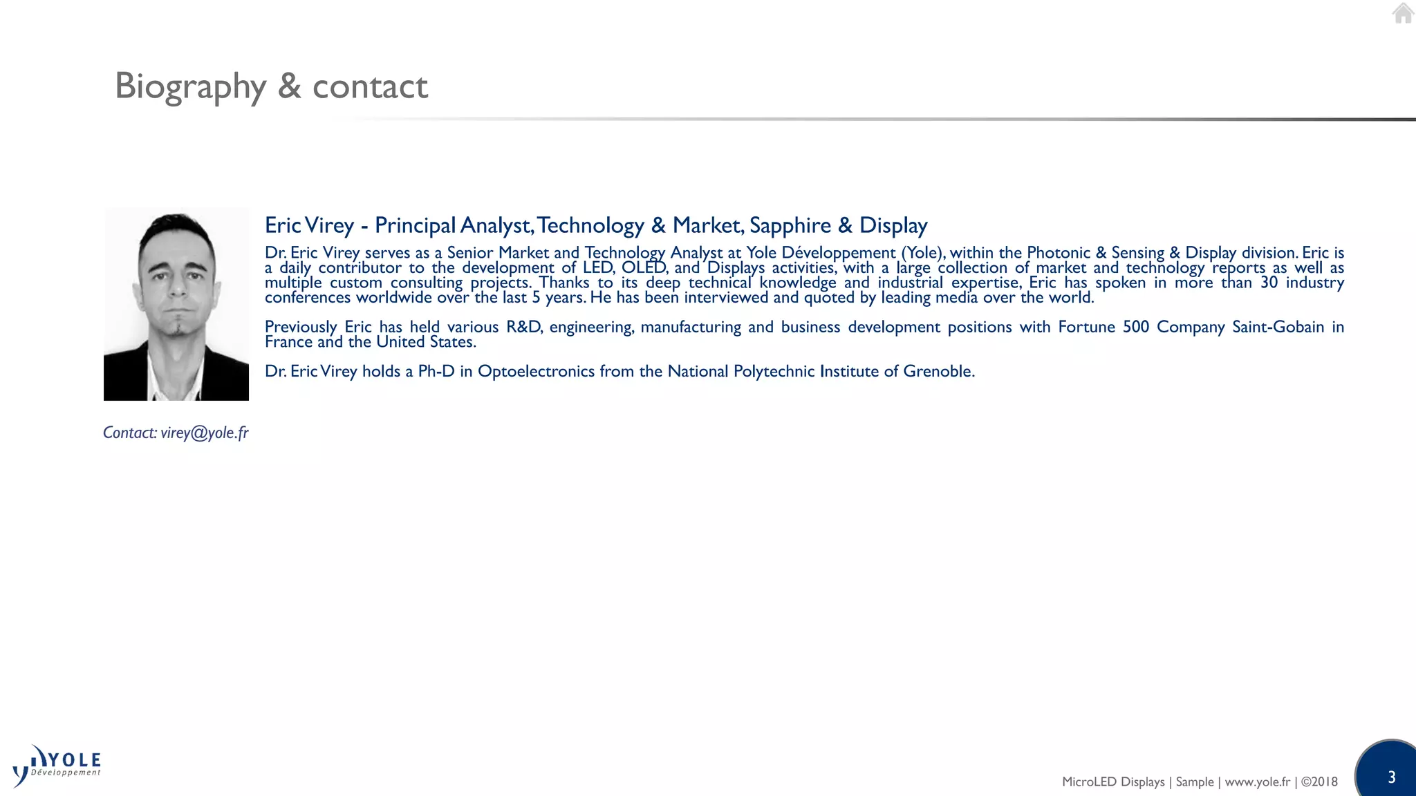 MicroLED Displays 2018 report by Yole Développement | PDF