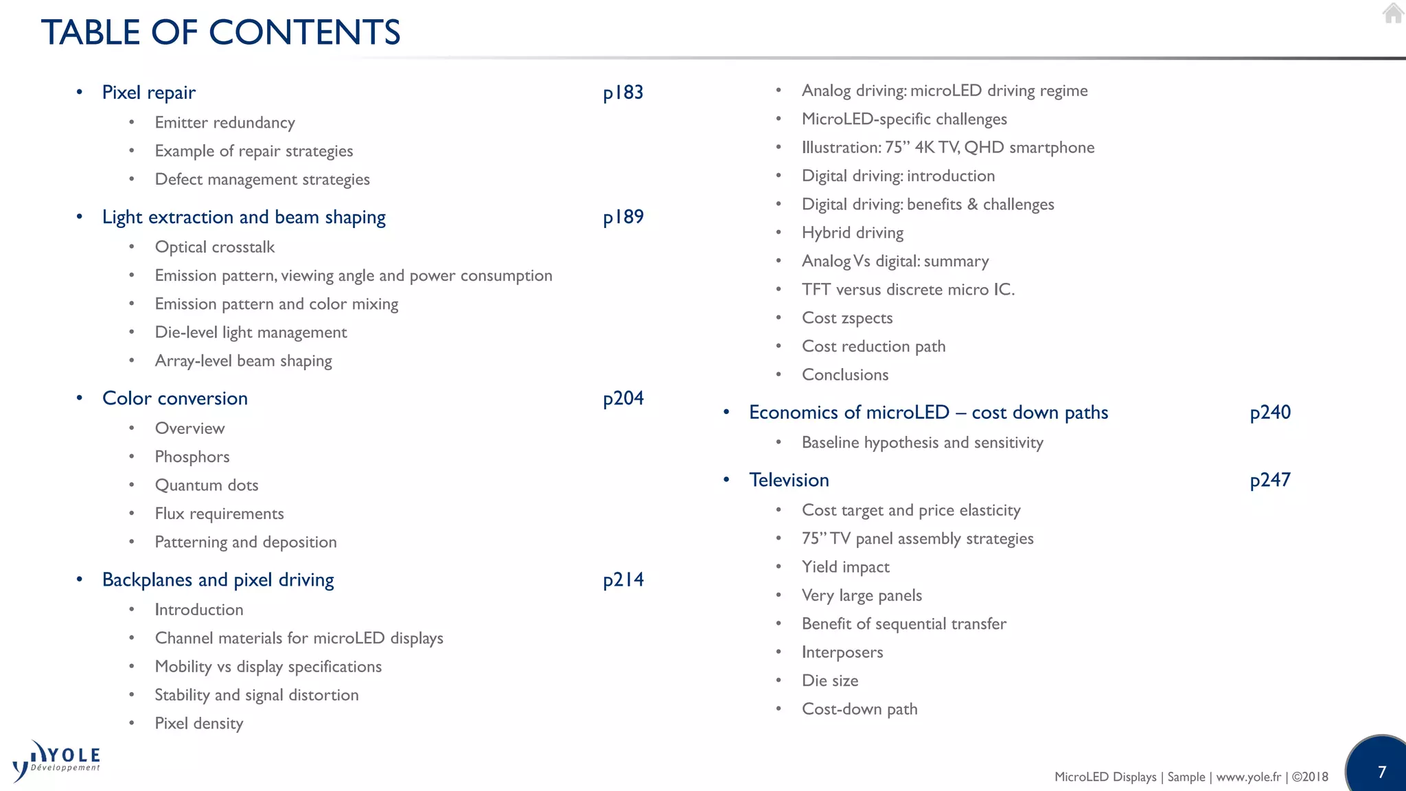 MicroLED Displays 2018 report by Yole Développement | PDF