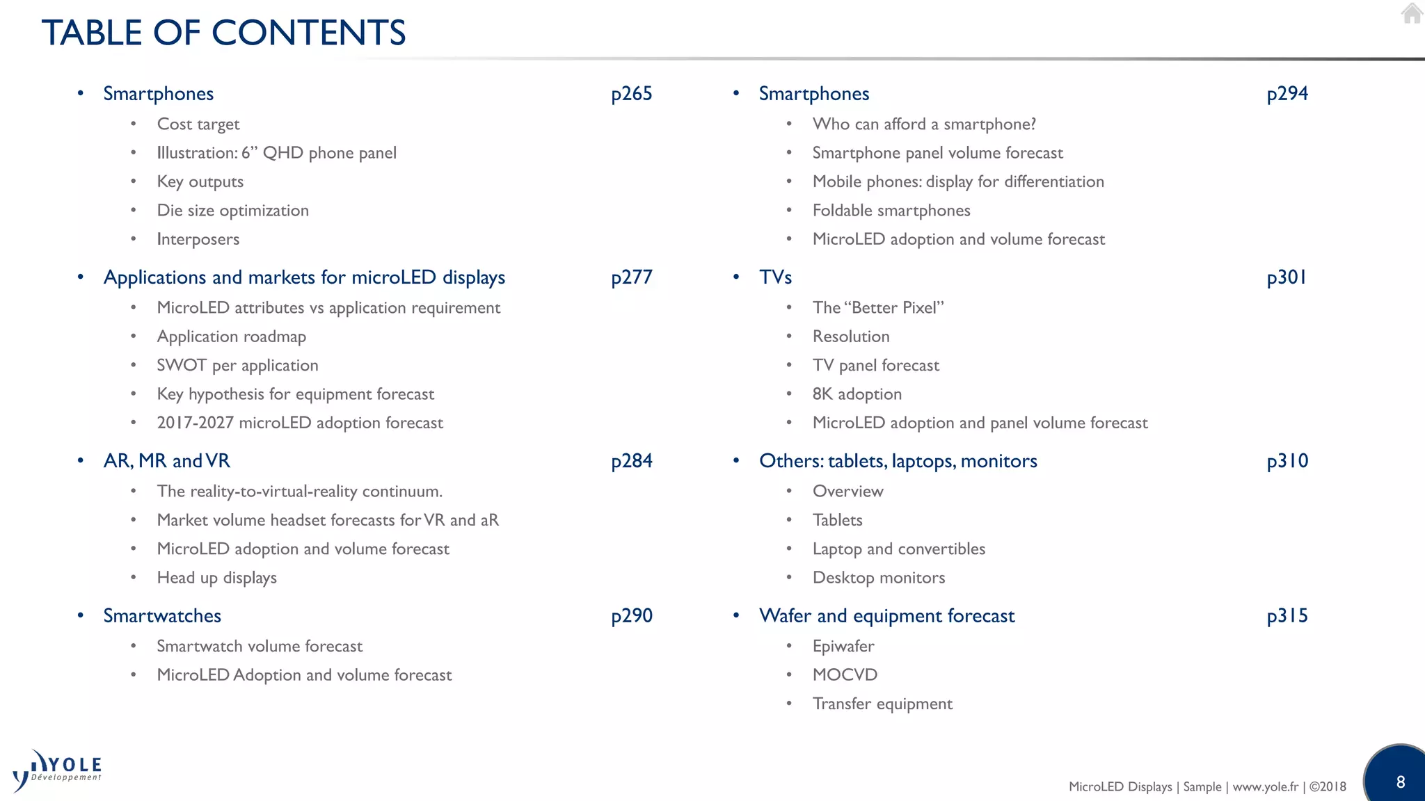MicroLED Displays 2018 report by Yole Développement | PDF