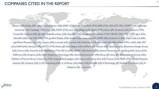 MicroLED Displays 2018 report by Yole Développement | PDF | Technology ...