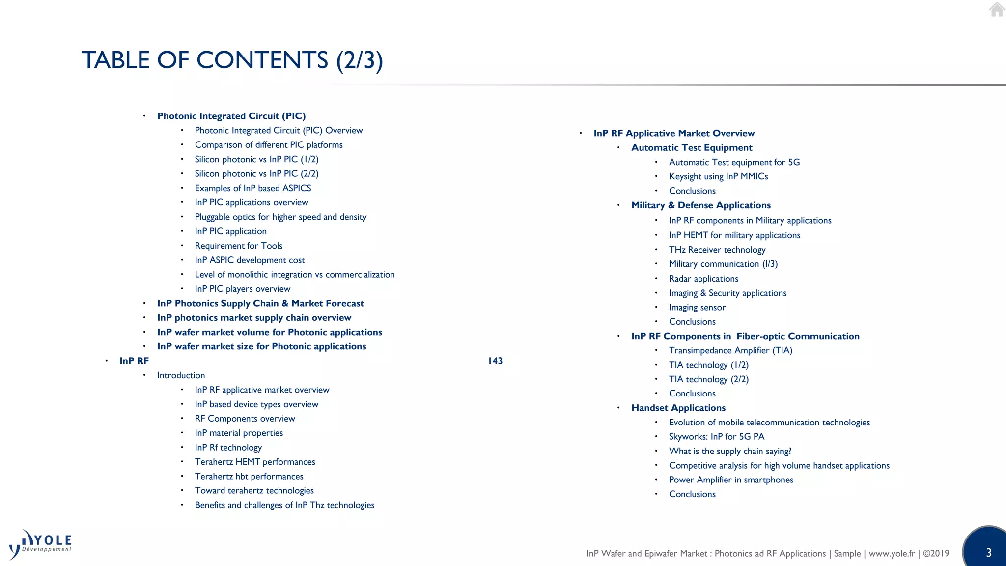 InP Wafer and Epiwafer Market: Photonics and RF 2019 report by Yole ...