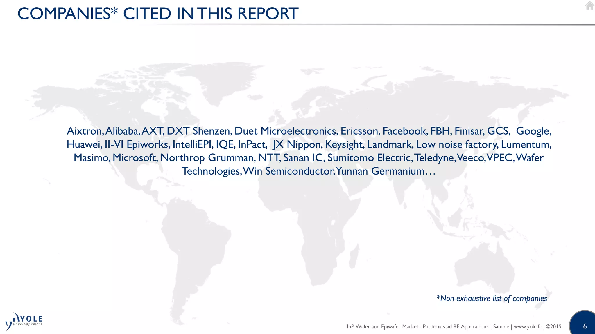 InP Wafer and Epiwafer Market: Photonics and RF 2019 report by Yole ...