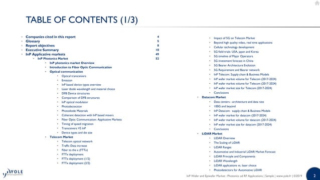 InP Wafer and Epiwafer Market: Photonics and RF 2019 report by Yole ...