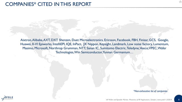 InP Wafer and Epiwafer Market: Photonics and RF 2019 report by Yole ...