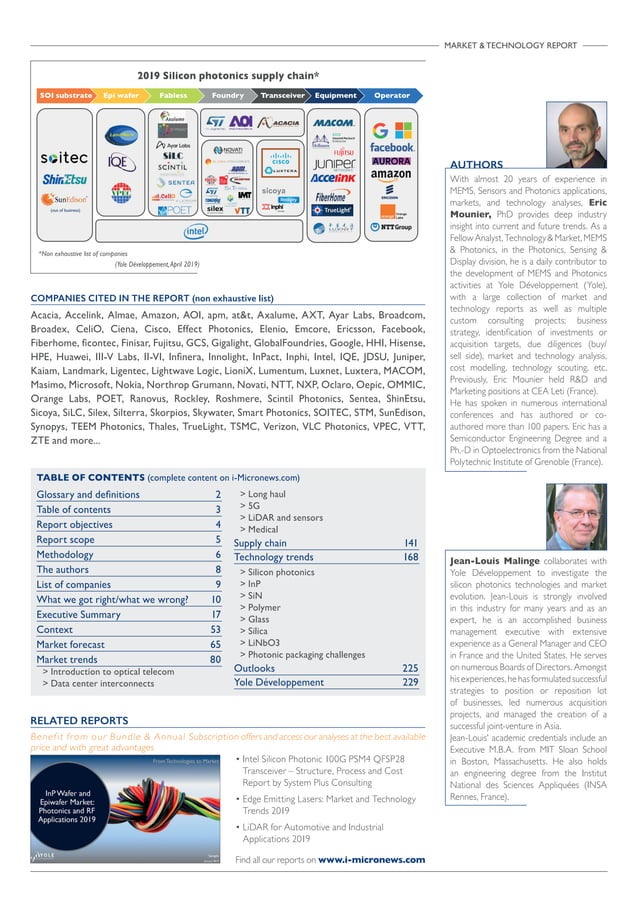 Silicon Photonics and Photonic Integrated Circuits 2019 by Yole ...
