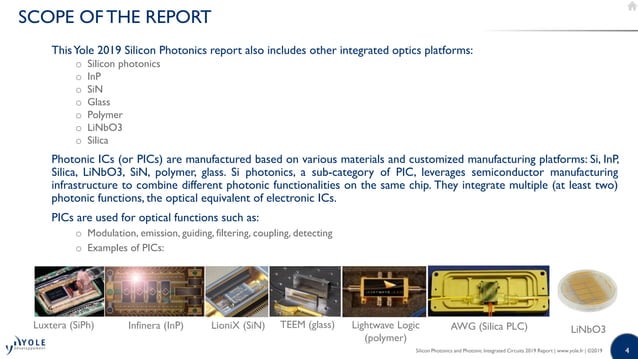 Silicon Photonics and Photonic Integrated Circuits 2019 by Yole Développement | PDF | Cameras ...