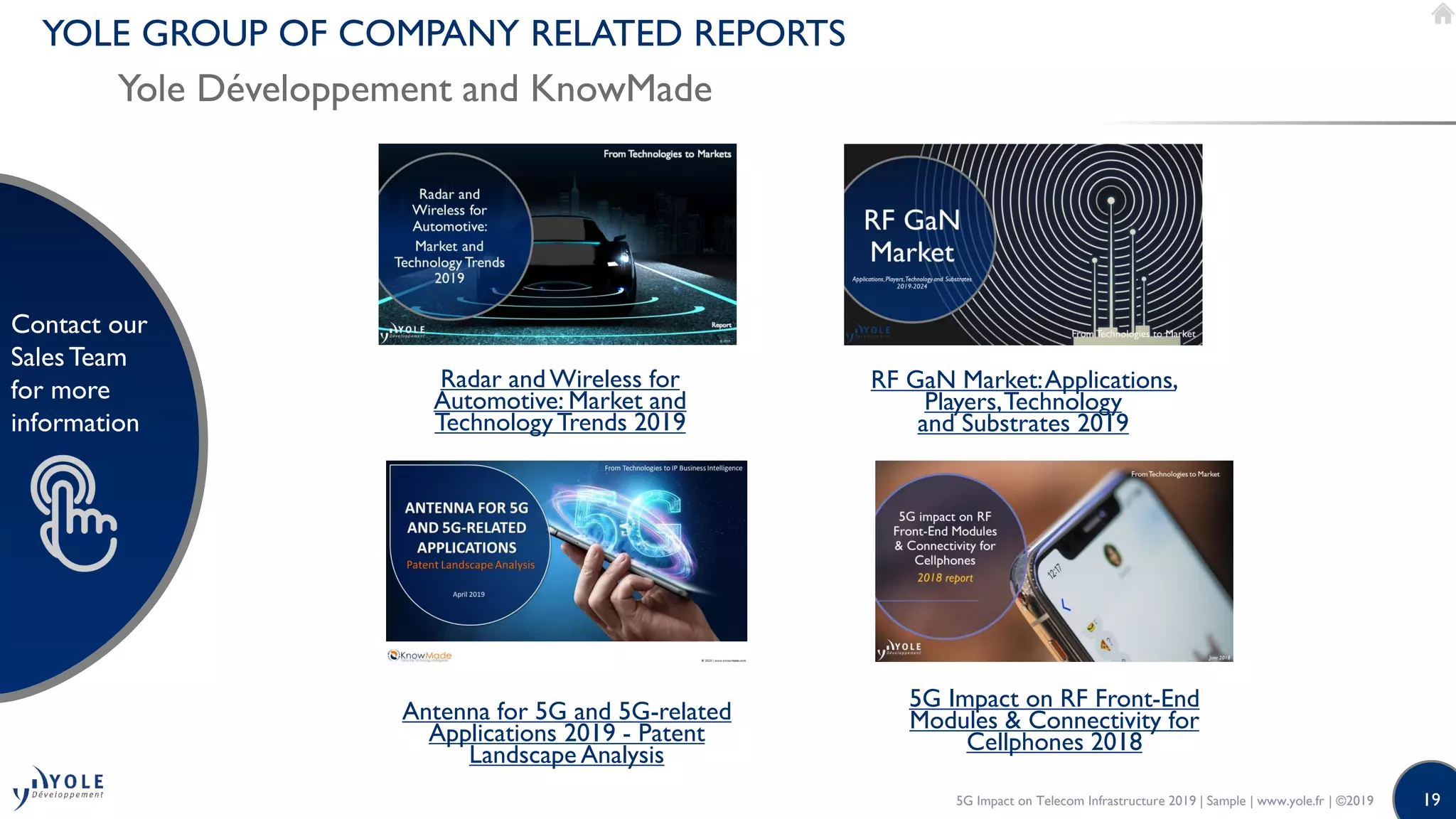 5G’s Impact on Telecom Infrastructure 2019 report by Yole Développement ...