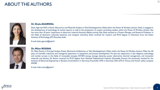 Status of the Power Module Packaging Industry 2019 - Yole Développement ...