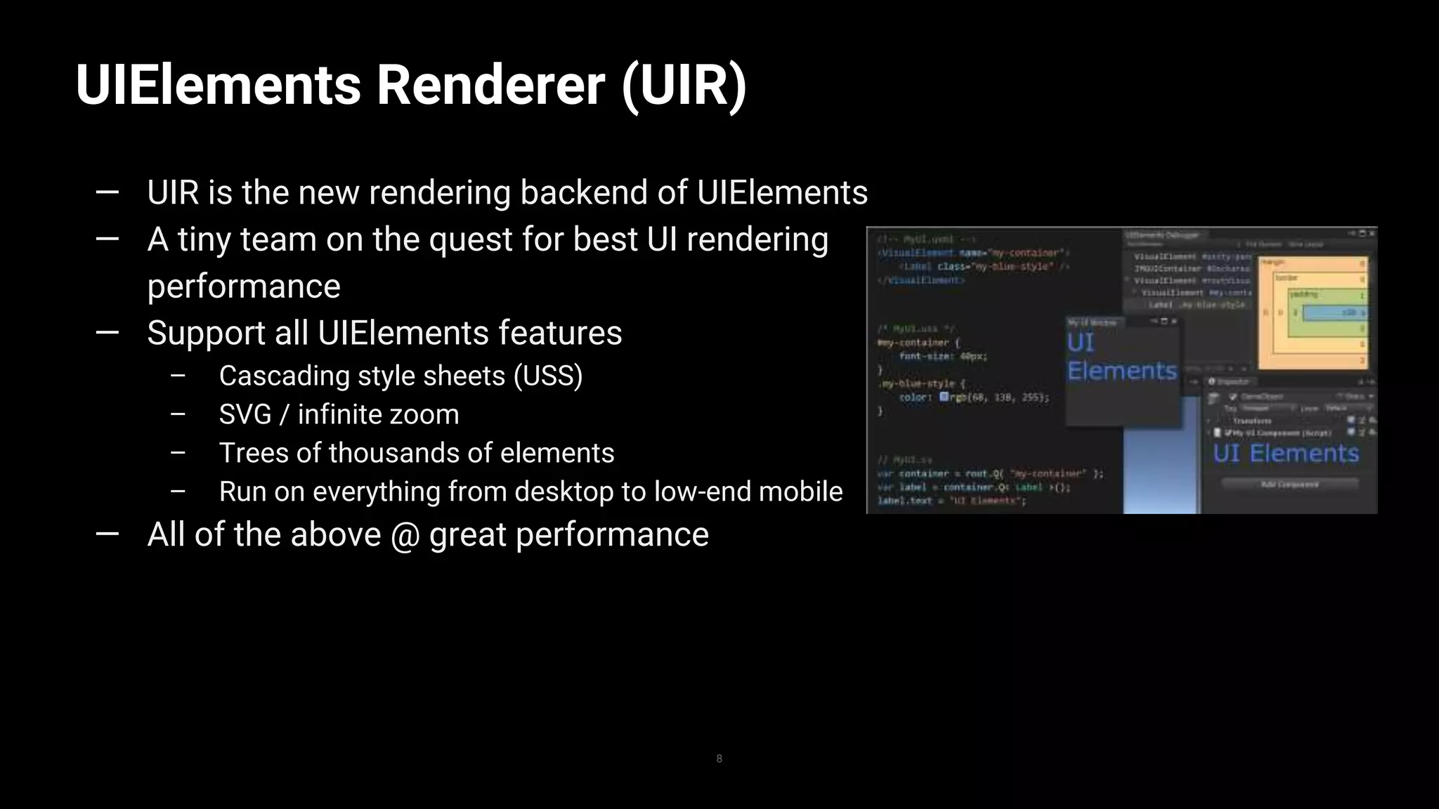 Built for performance: the UIElements Renderer – Unite Copenhagen 2019 | PPTX