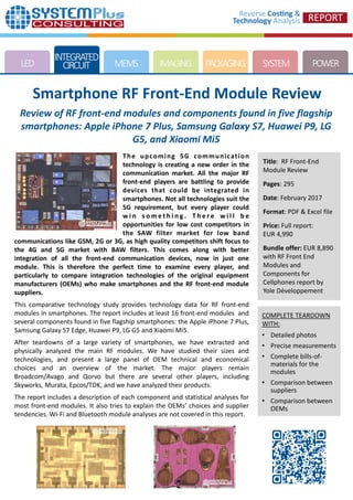 RF Front End modules and components for cellphones 2017 - Report by ...
