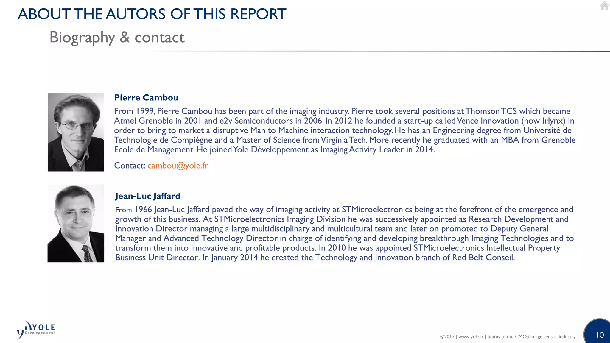 Status of the CMOS Image Sensor Industry 2017 - Report by Yole ...