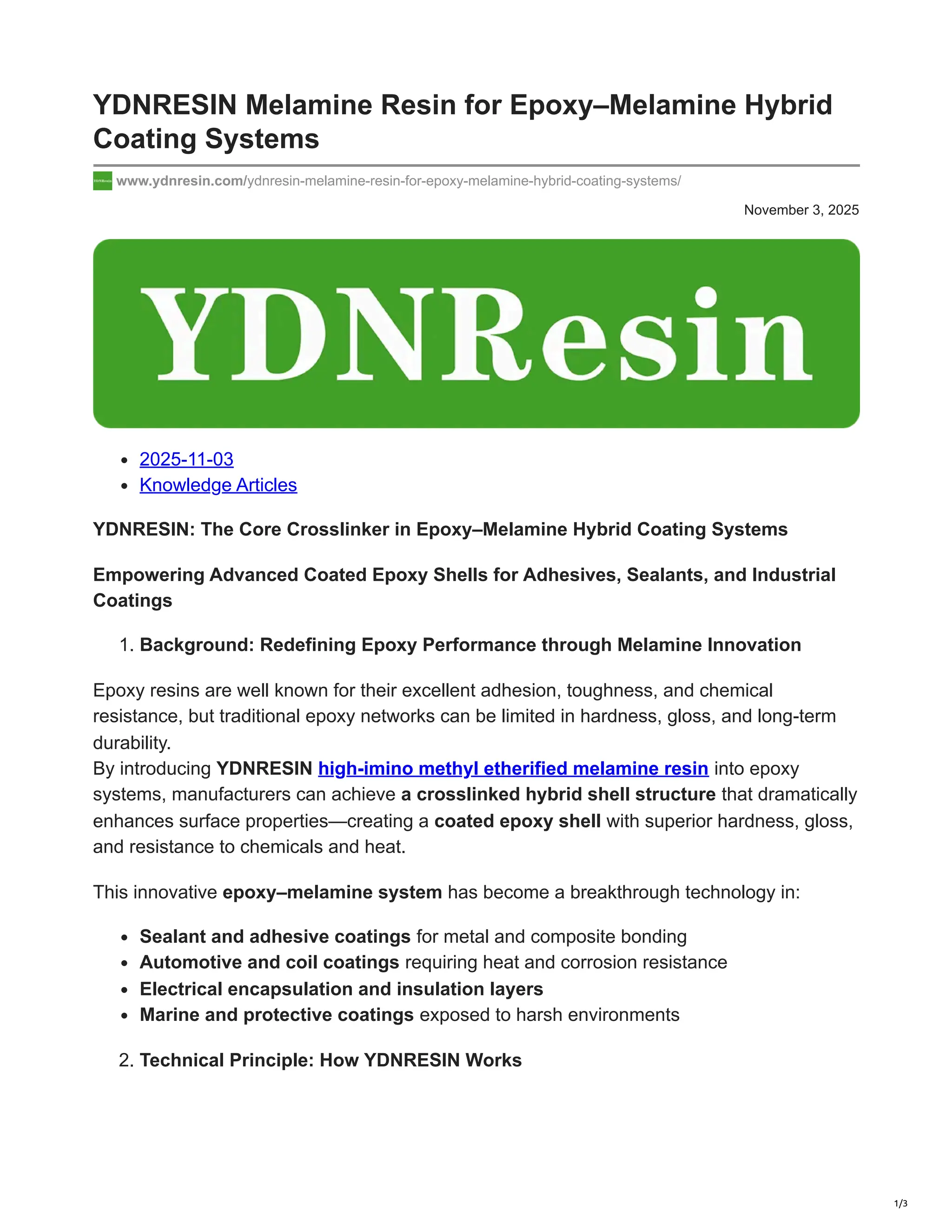 ydnresin.com-YDNRESIN Melamine Resin for Epoxy–Melamine Hybrid Coating ...