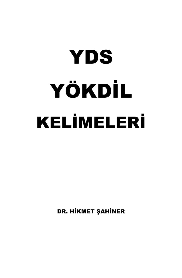 yds yökdil kelimeleri | PDF