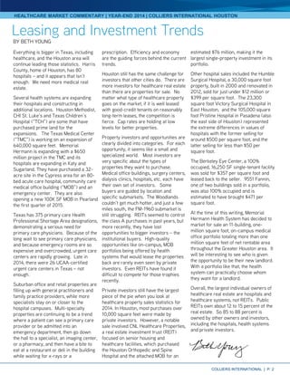 Houston Medical Office Report and Healthcare Commentary | PDF