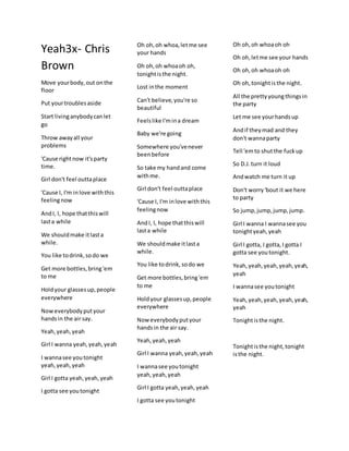 Yeah3x lyrics | DOCX