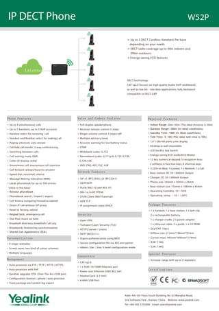 Yealink w52 p-datasheet | PDF