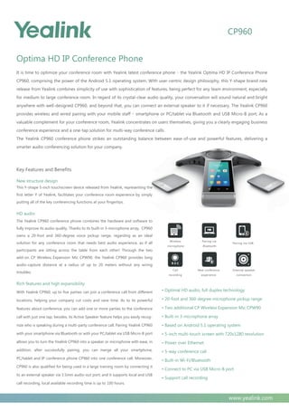 Yealink CP960 datasheet | PDF