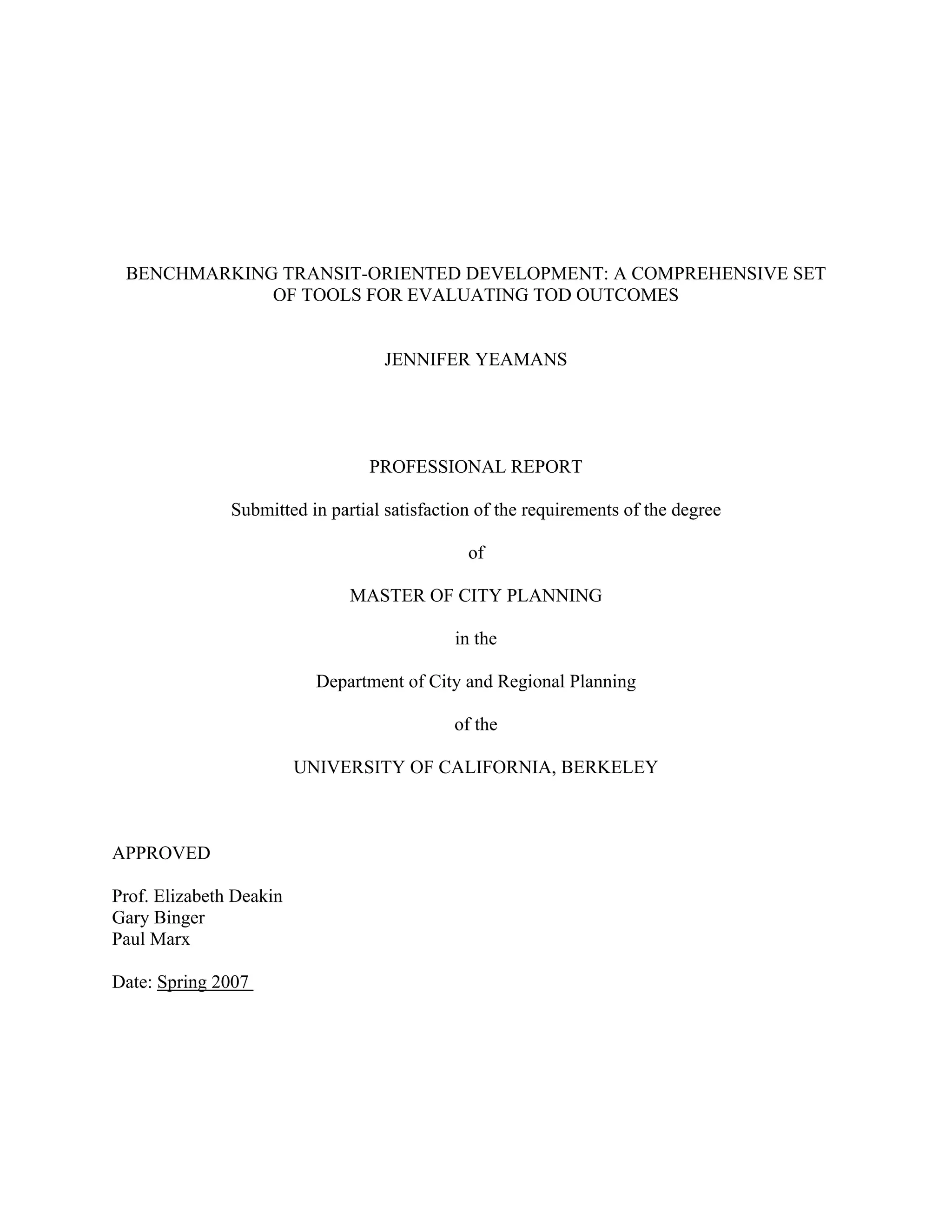 Benchmarking TOD | PDF