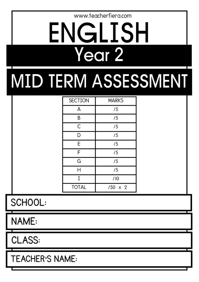 Year 2-mid-term-assessment-2018-teacherfiera | PDF