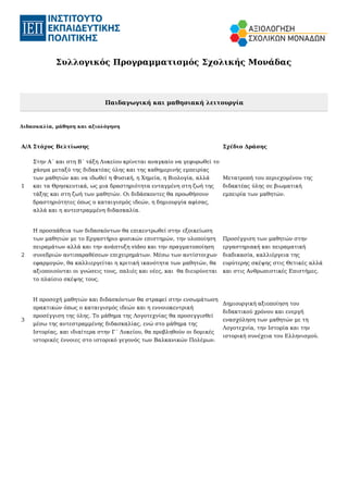 ΣΧΕΔΙΟ ΔΡΑΣΗΣ ΣΧΟΛΙΚΗΣ ΜΟΝΑΔΑΣ | PDF