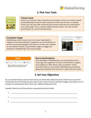Year end fundraising strategy worksheet 2015 | DOC