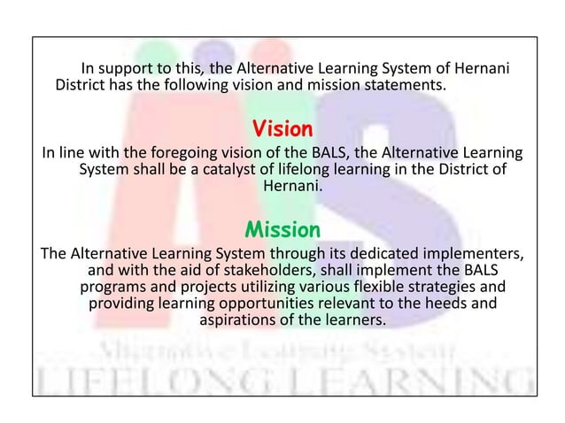 ALTERNATIVE LEARNING SYSTEM ACCOMPLISHMENT REPORT OF HERNANI DISTRICT | PPTX