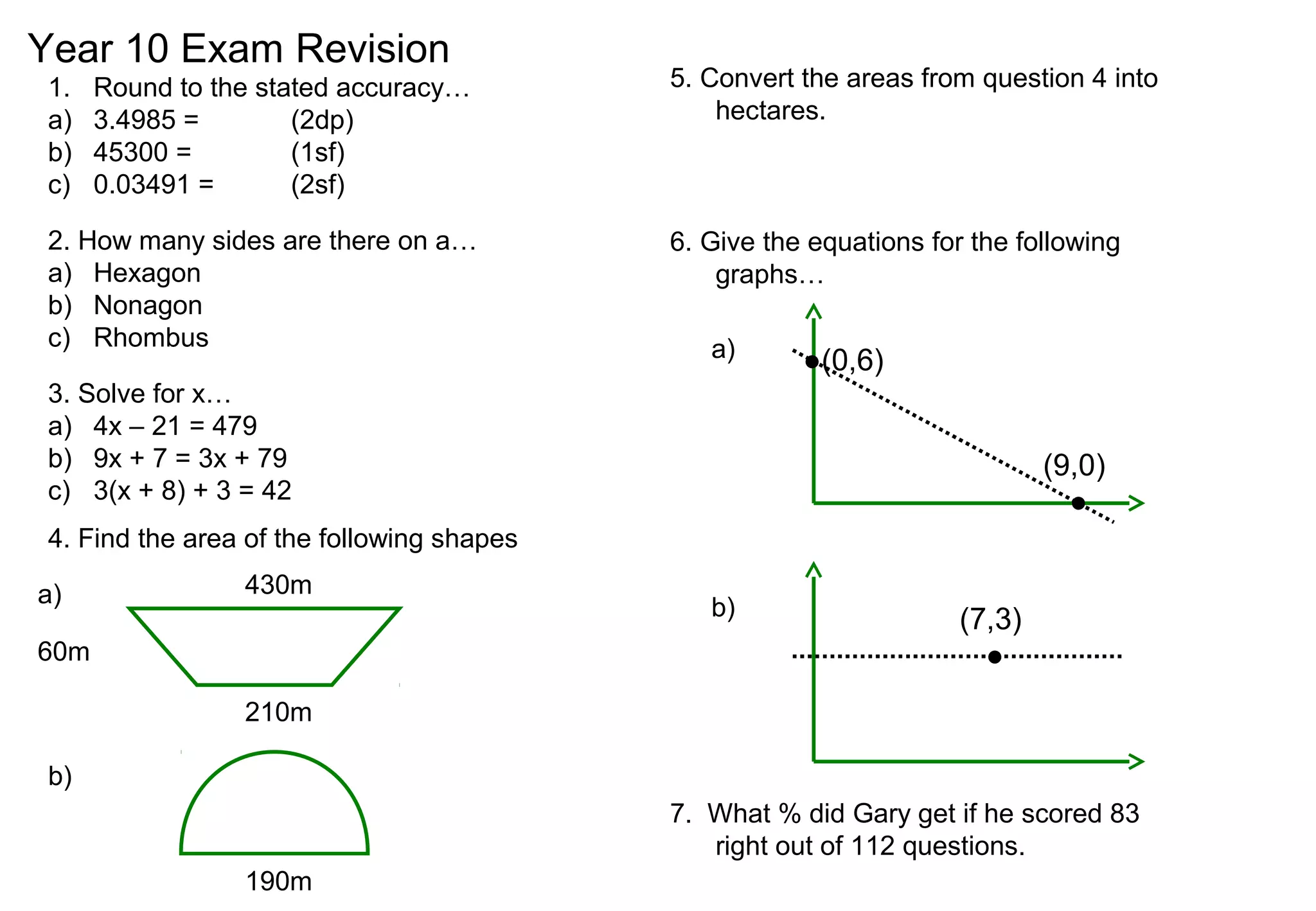 Year 10 end of year exam revision 1 | PPT