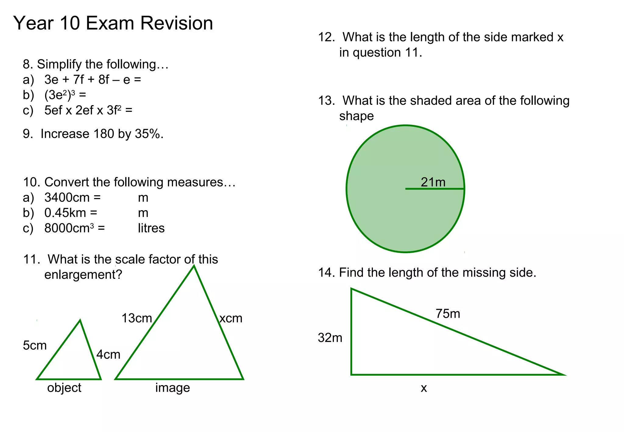 Year 10 end of year exam revision 1 | PPT