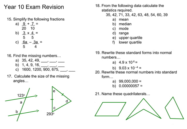 Year 10 end of year exam revision 1 | PPT