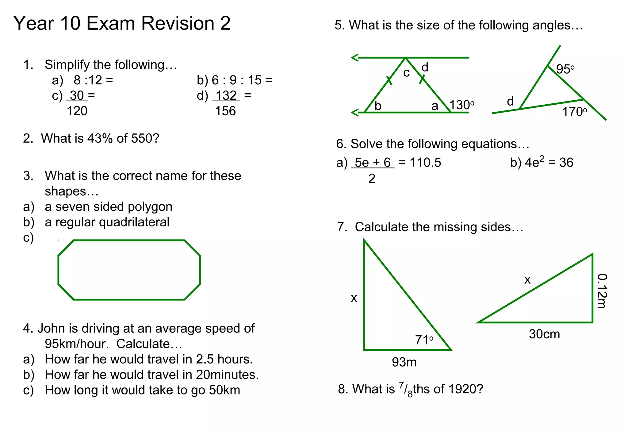 Year 10 end of year exam revision 2 | PPT
