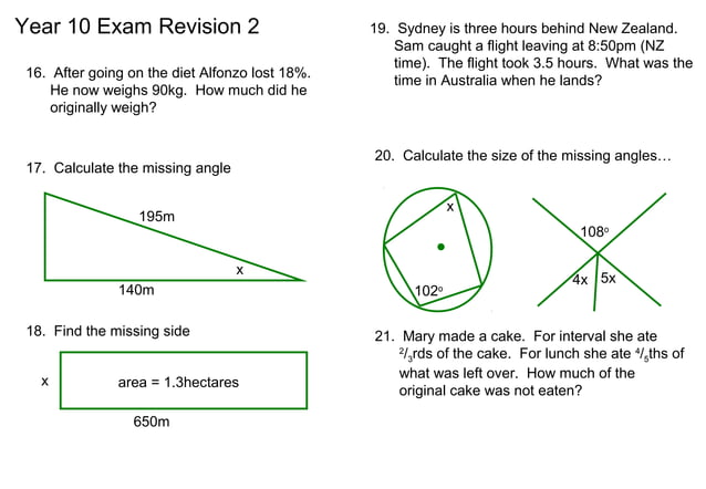 Year 10 end of year exam revision 2 | PPT