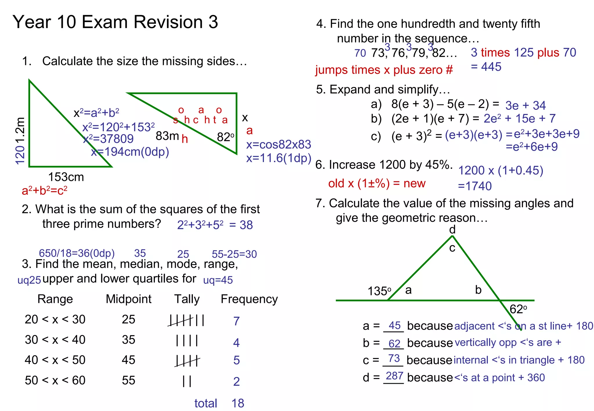 Year 10 end of year exam revision 3 | PPT