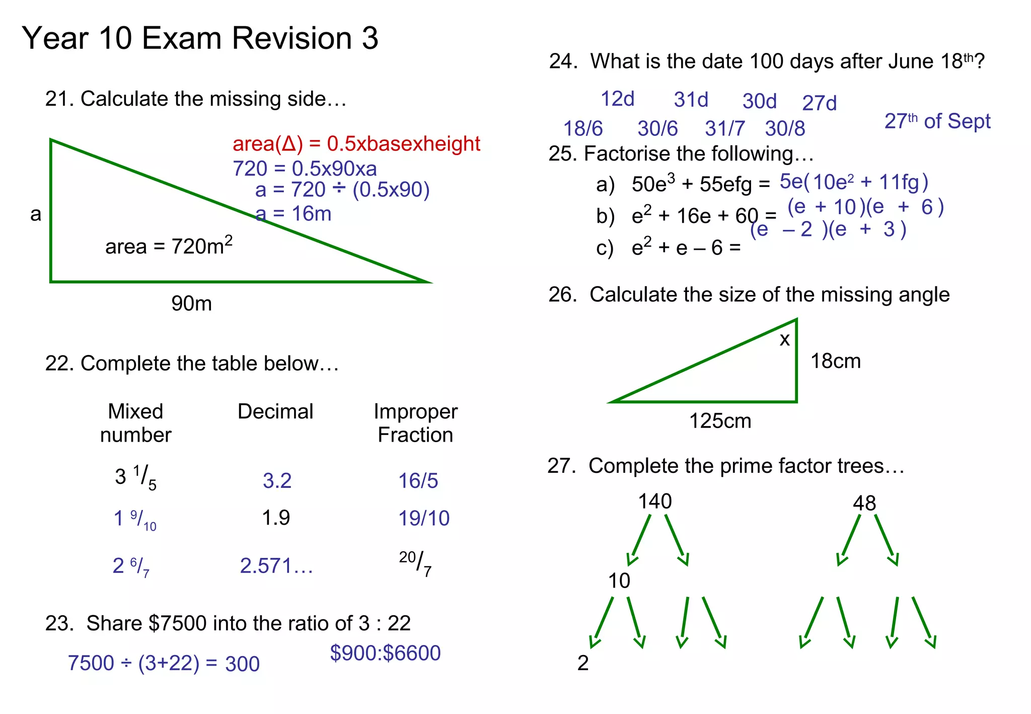 Year 10 end of year exam revision 3 | PPT | Educational Assessment ...