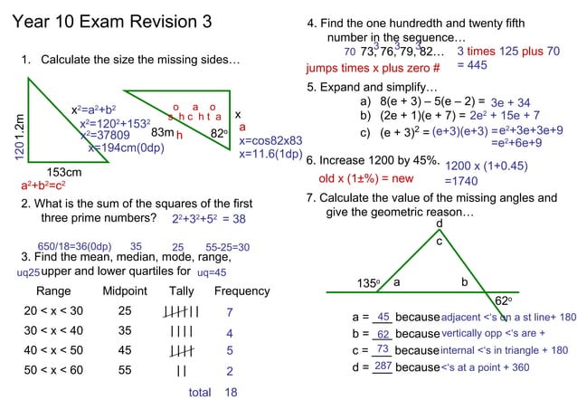 Year 10 end of year exam revision 3 | PPT | Educational Assessment ...