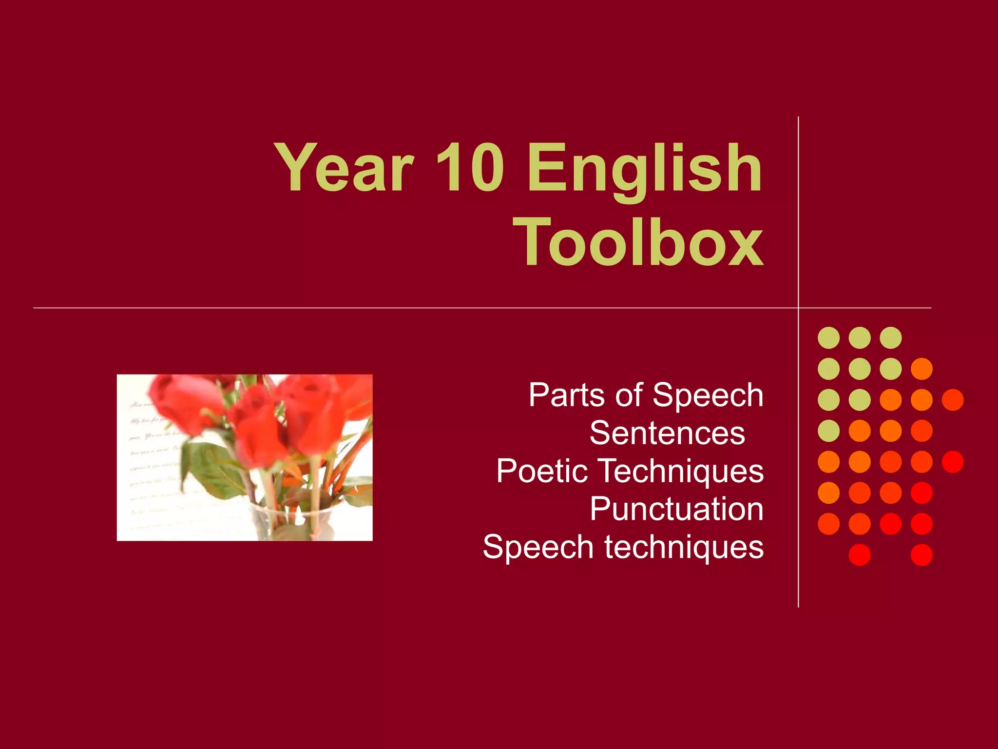 Year 10 English Toolbox | PPT